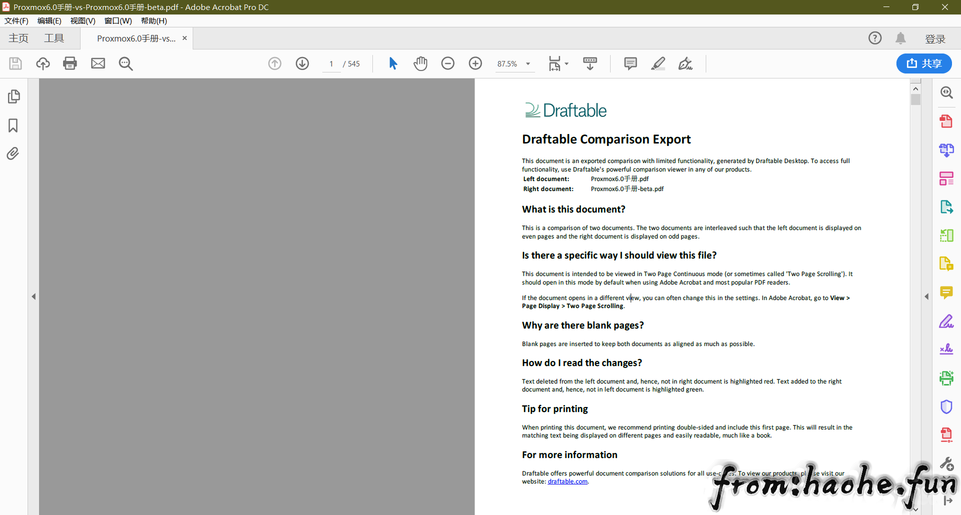 Draftable Desktop：桌面文档比较软件 | 何浩的个人网站